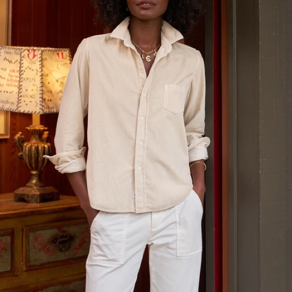 Frank & Eileen | Tops | Frank Eileen Barry Corduroy Button Down Xs Vintage White | Poshmark
